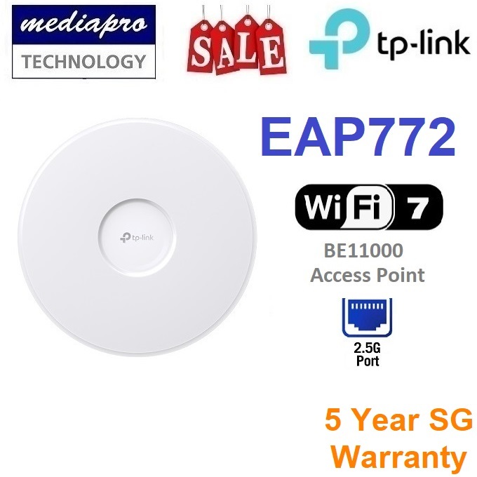 TP-LINK EAP772 BE11000 Ceiling Mount Tri-Band Wi-Fi 7 Access Point ...