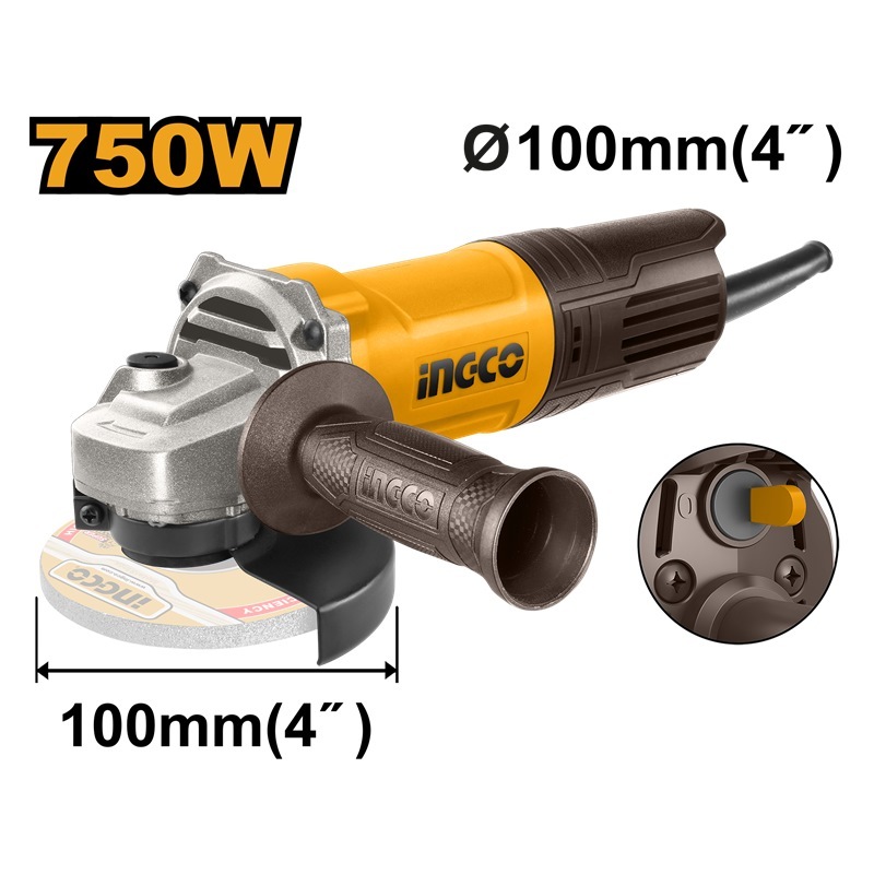 INGCO 4" 100MM ANGLE GRINDER 750W AG750282 | Shopee Singapore