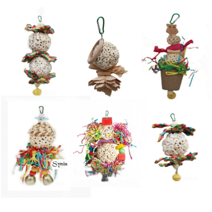 🇸🇬 Parrot Bird Sola Ball Foraging and Shredding Toy Made of Natural ...
