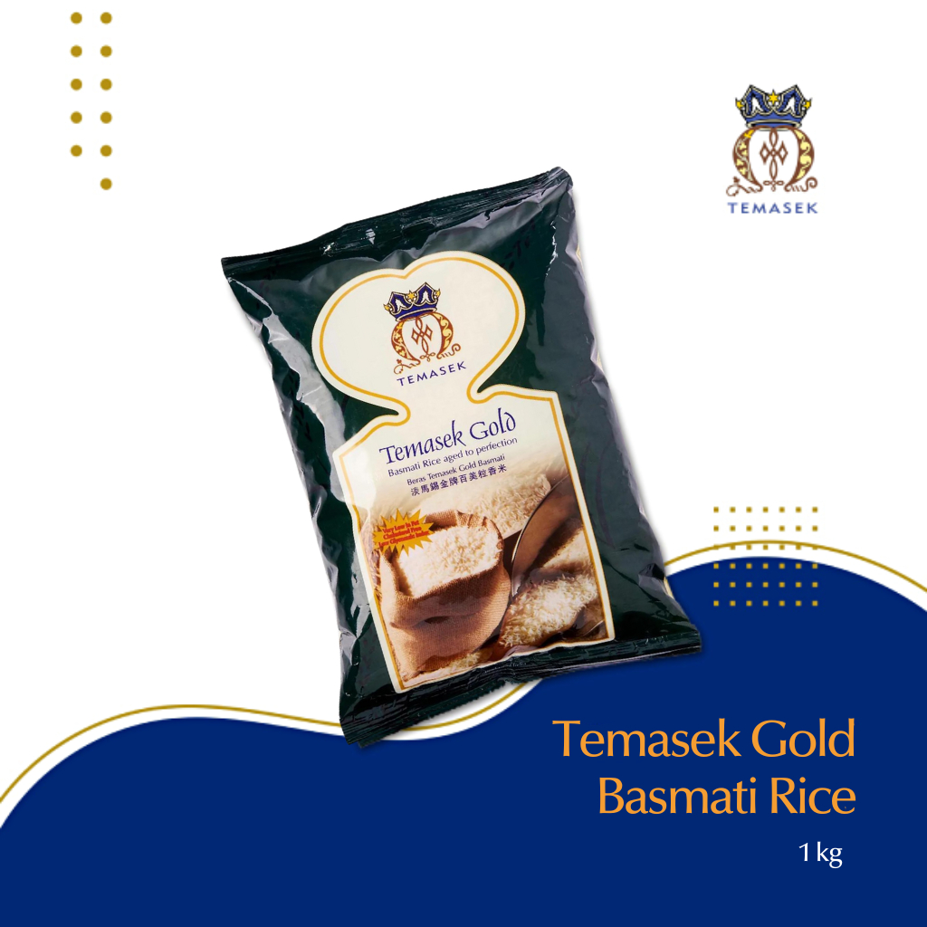 Temasek Gold Basmati Rice 1kg - Low GI Long Grain Rice, Diabetic ...