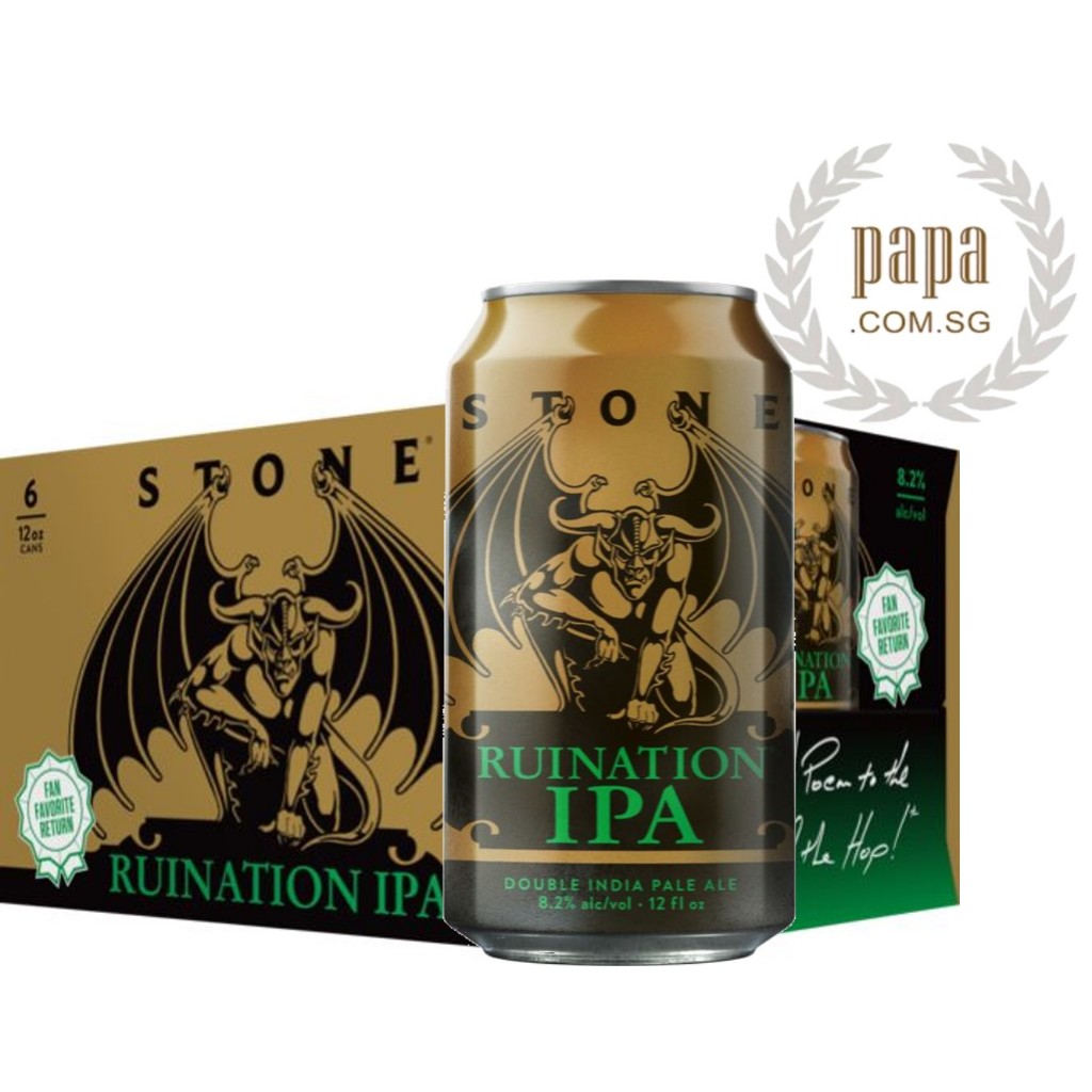 Stone Brewery Co - Stone Ruination Double IPA (SEASONAL) - 8.2% abv ...