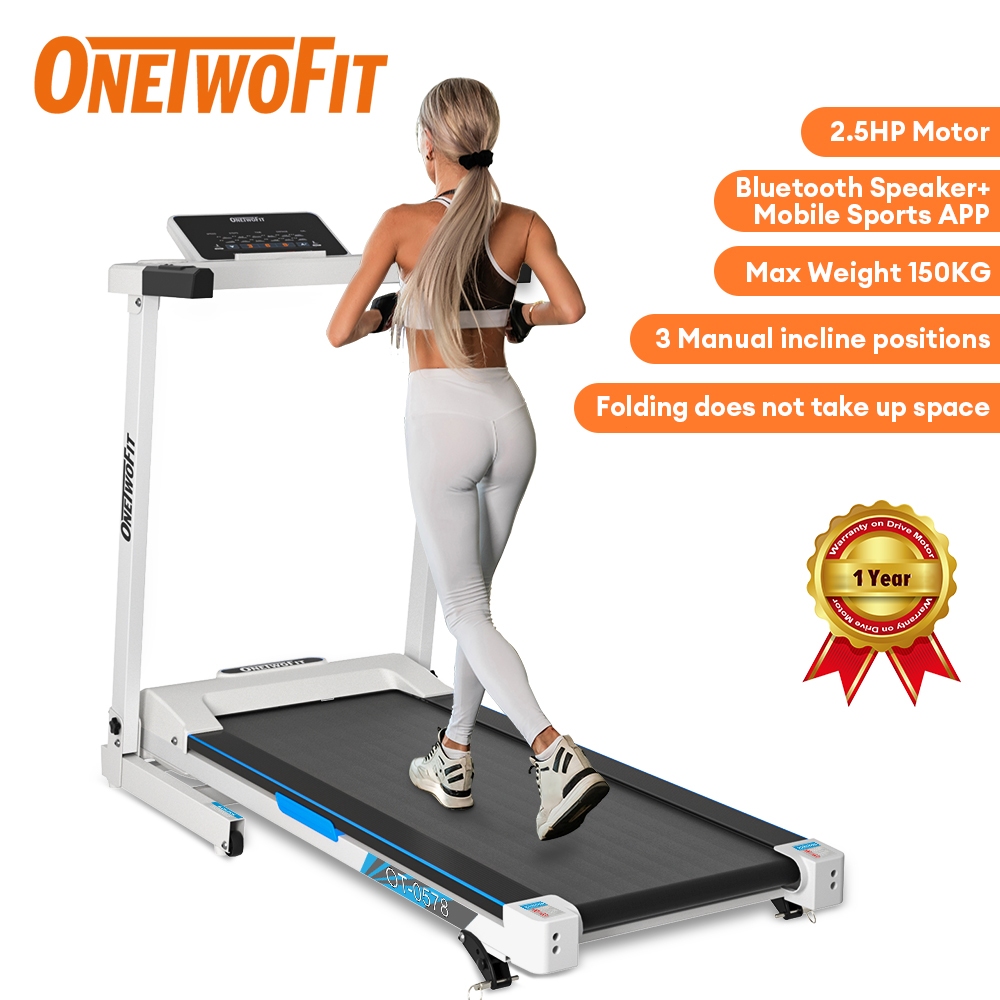OneTwoFit New Foldable 2.5HP Treadmill 0-14km/h Running Walking Machine ...