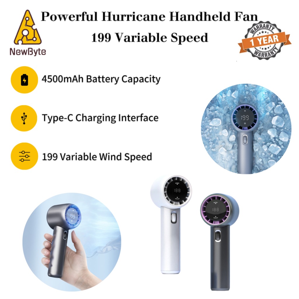 2024 NEW BEST Hurricane Handheld Fan Powerful Portable Rechargeable ...