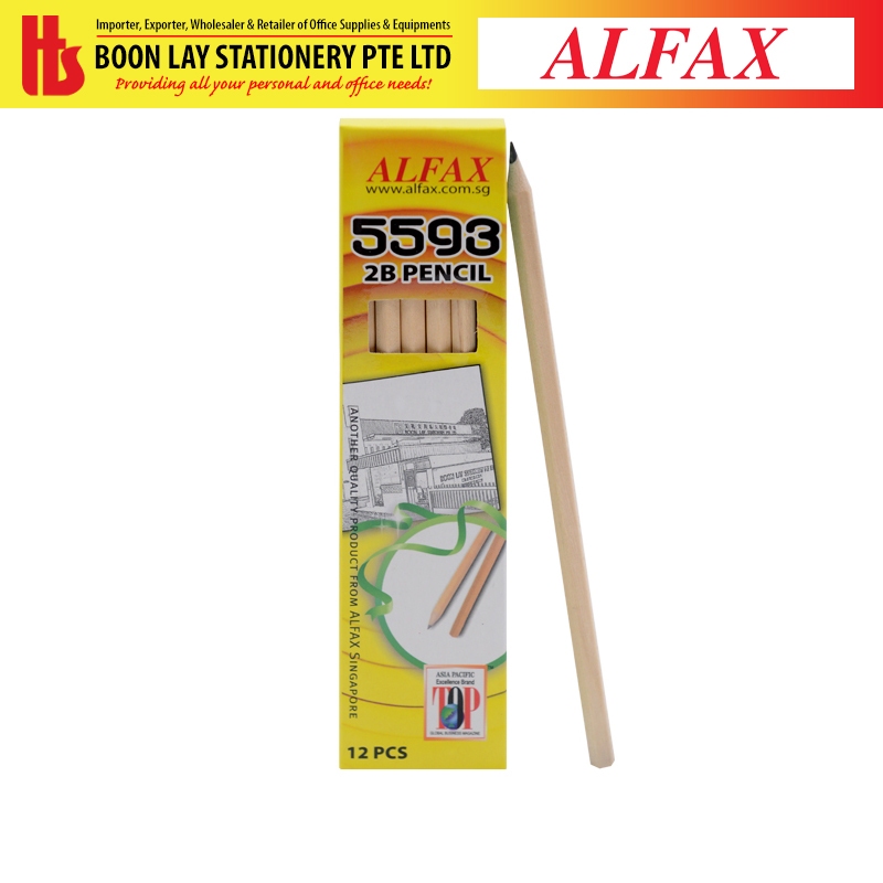 ALFAX 5593 Pencil 2B Without Eraser (12pcs per box) | Shopee Singapore