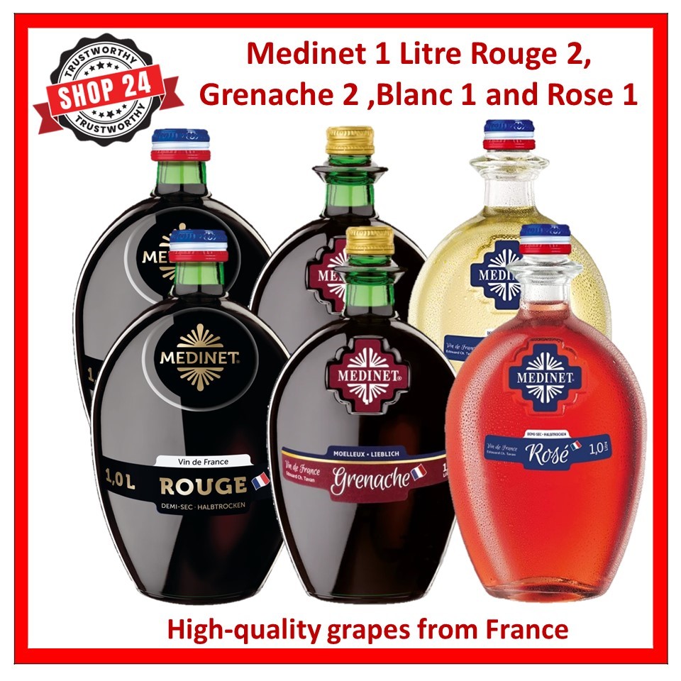 SHOP 24 Medinet (2 x Rouge)(2 Grenache)(1 Blanc)(1 Rose) Quality wines ...