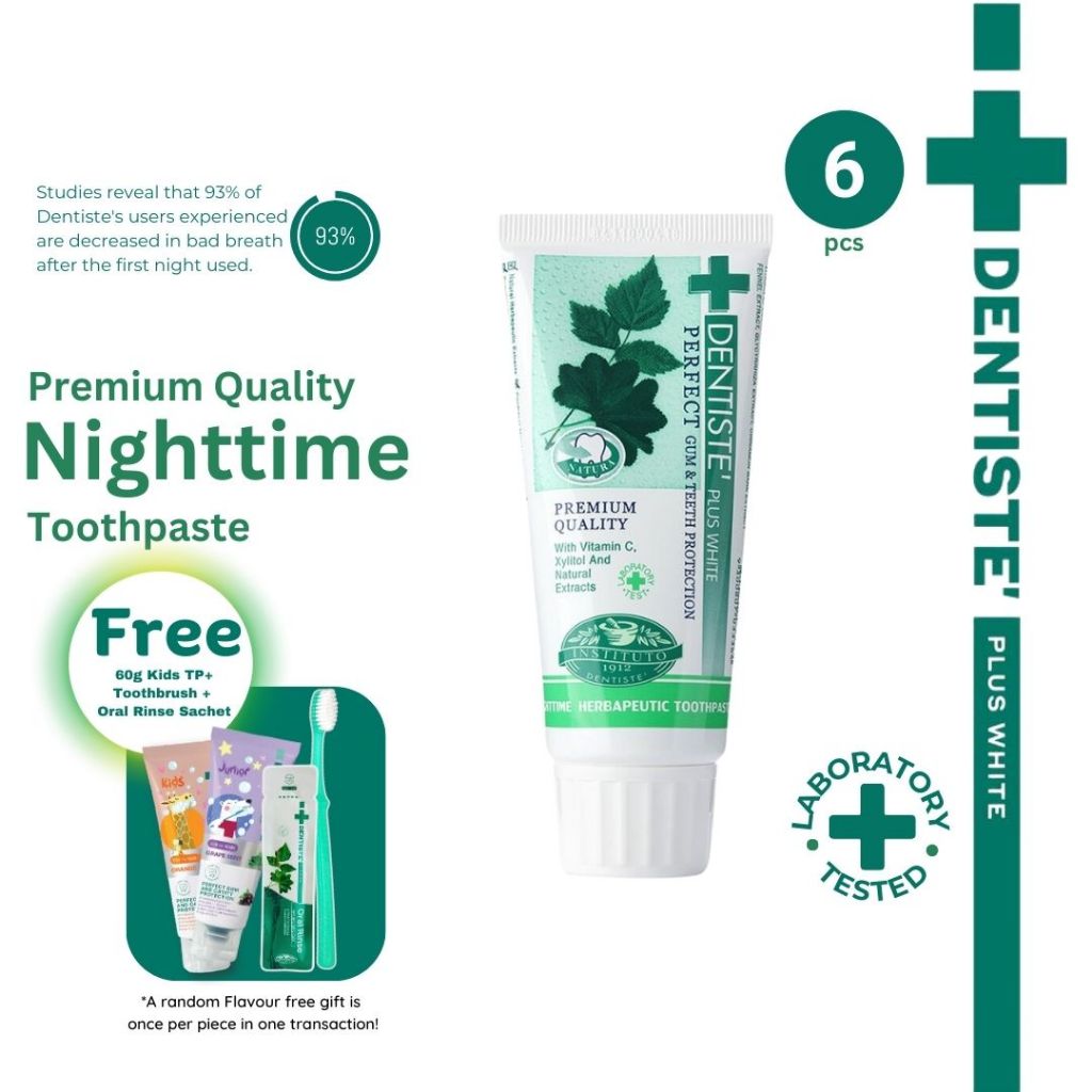 Dentiste Bundle of 6 Nighttime Toothpaste 60g+ (Free Kids Toothpaste+ ...