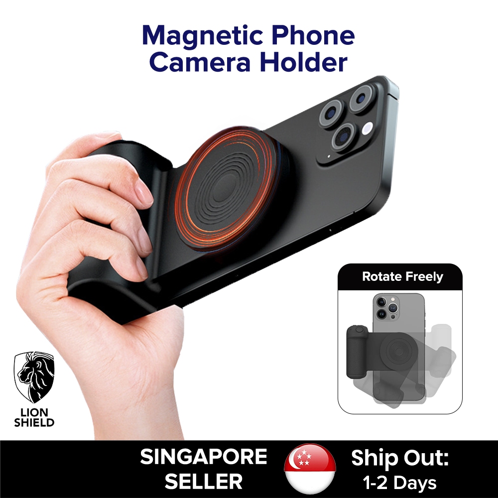 (SG) LionShield MagGrip Magnetic Selfie Phone Holder Grip for iPhone ...