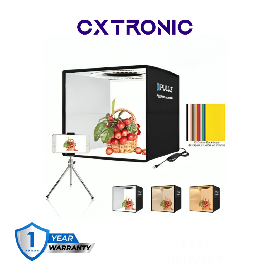 (SG) 25CM 30CM 40CM Portable LED Photo Studio Box Foldable Product ...