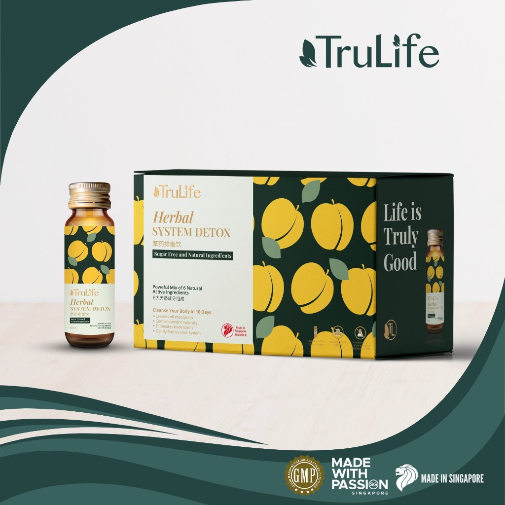 TruLife Herbal System Detox Health Shots (10 Bottles x 50ml) 草药排毒健康饮 ...