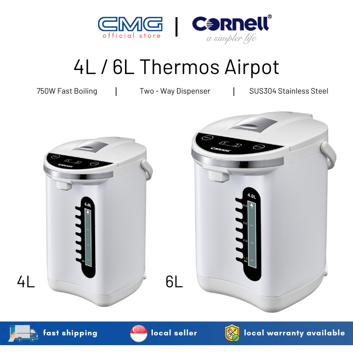 Cornell 4L/ 6L Electric Water Boiler Dispenser, Thermos Airpot with ...