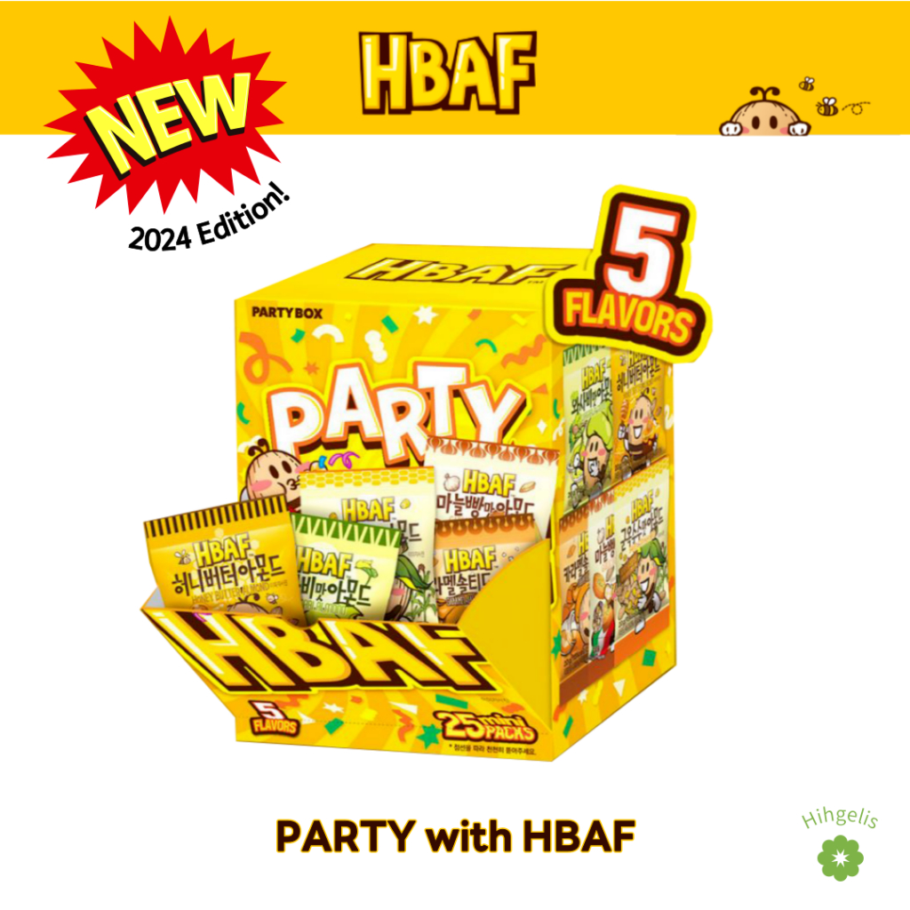 HBAF PARTY YELLOW BOX (5 Flavors / 20g x 25ea / BOX) | Shopee Singapore