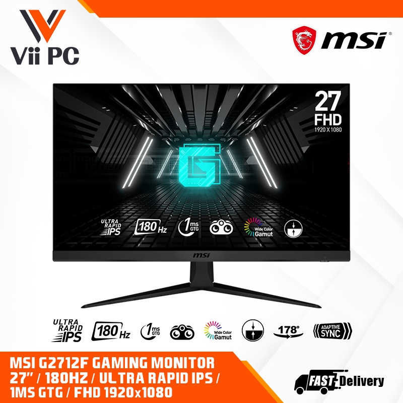 MSI G2712F180Hz 1ms IPS Panel Wide Color Gamut Night Vision AMD ...