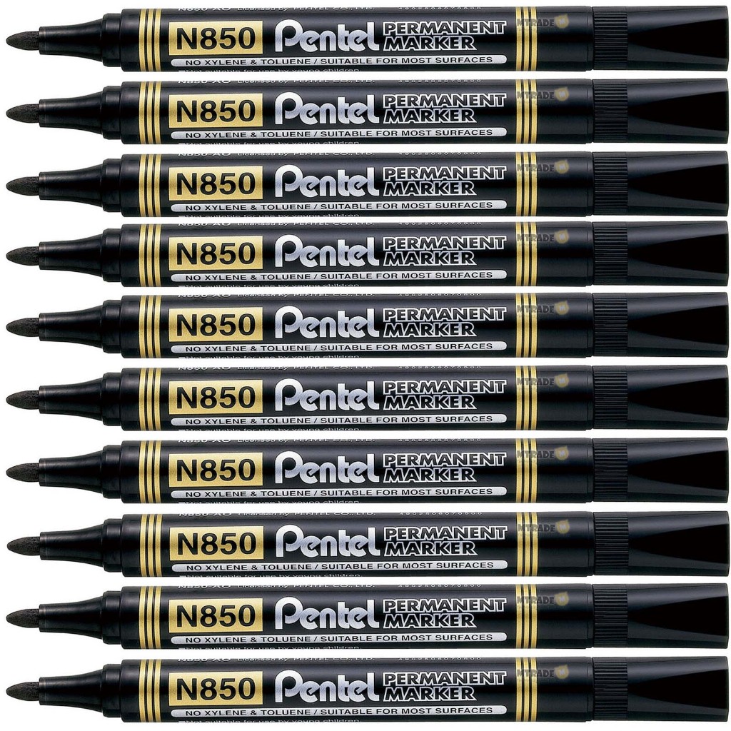 [Bundle 12 Pcs] Pentel Bullet Point Permanent Marker N850 | Shopee ...