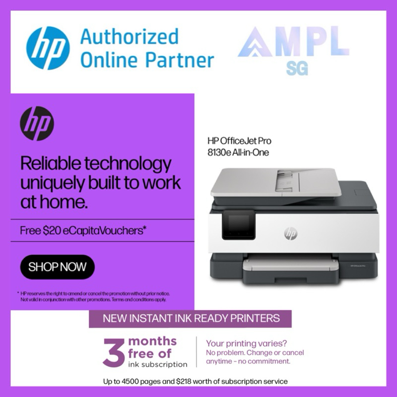 HP OfficeJet Pro 8130e wireless Color Printer | Free $20eVouchers ...