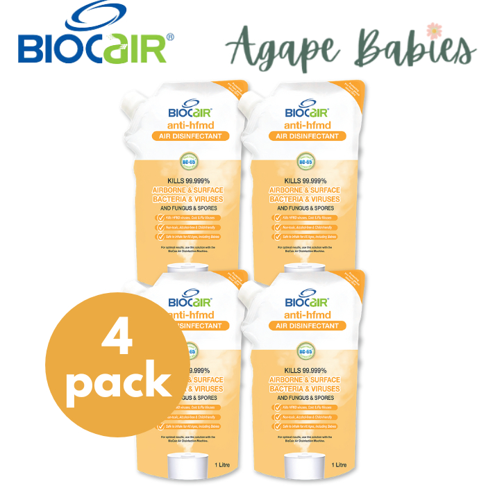 BioCair Anti-HFMD BioActive Air Purifying Solution 1 Litre (4 Pack ...