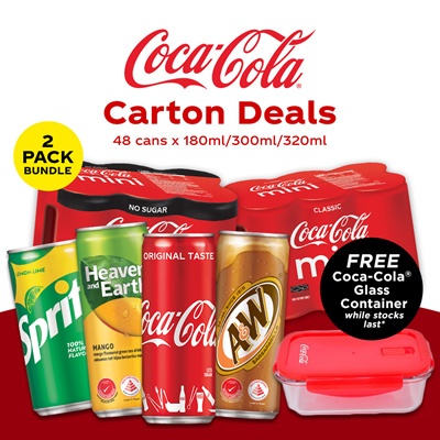 2 Cartons Deal w/FREE LIMITED EDITION GLASS STORAGE BOX-Coke/Coke ...