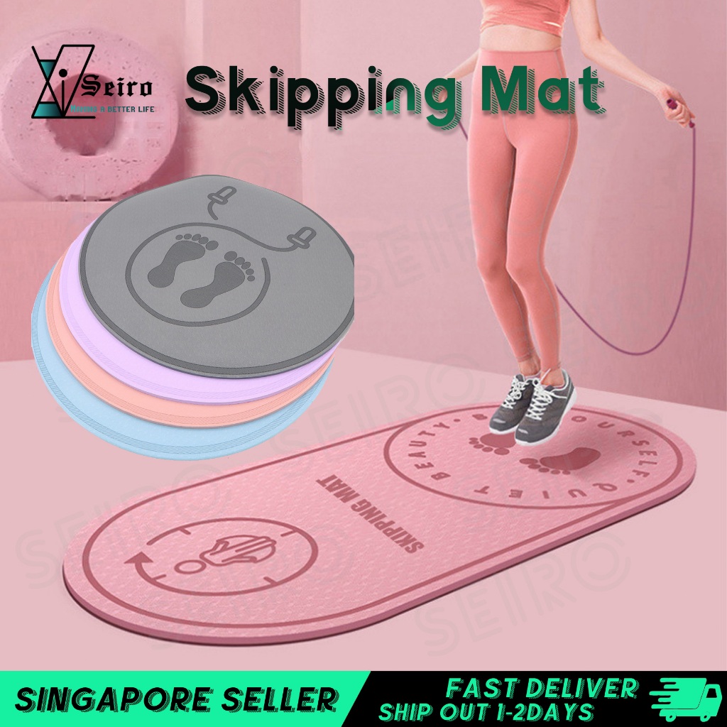 【SG】Non-Slip Skipping Mat TPE Thick Mute Jump Rope Yoga Mats Sound ...