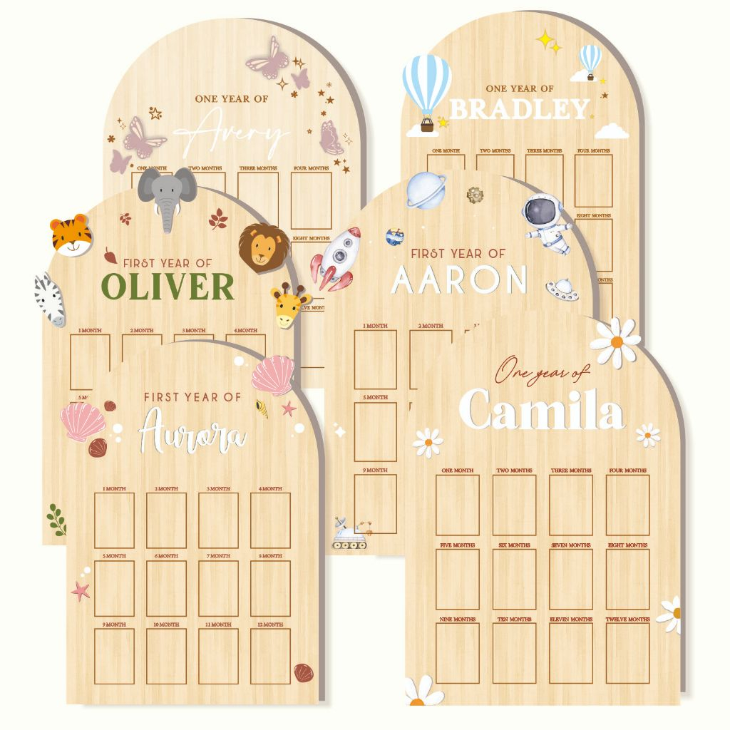 [SG] Personalised Baby Milestone Board Baby 100 days Baby Full Year ...