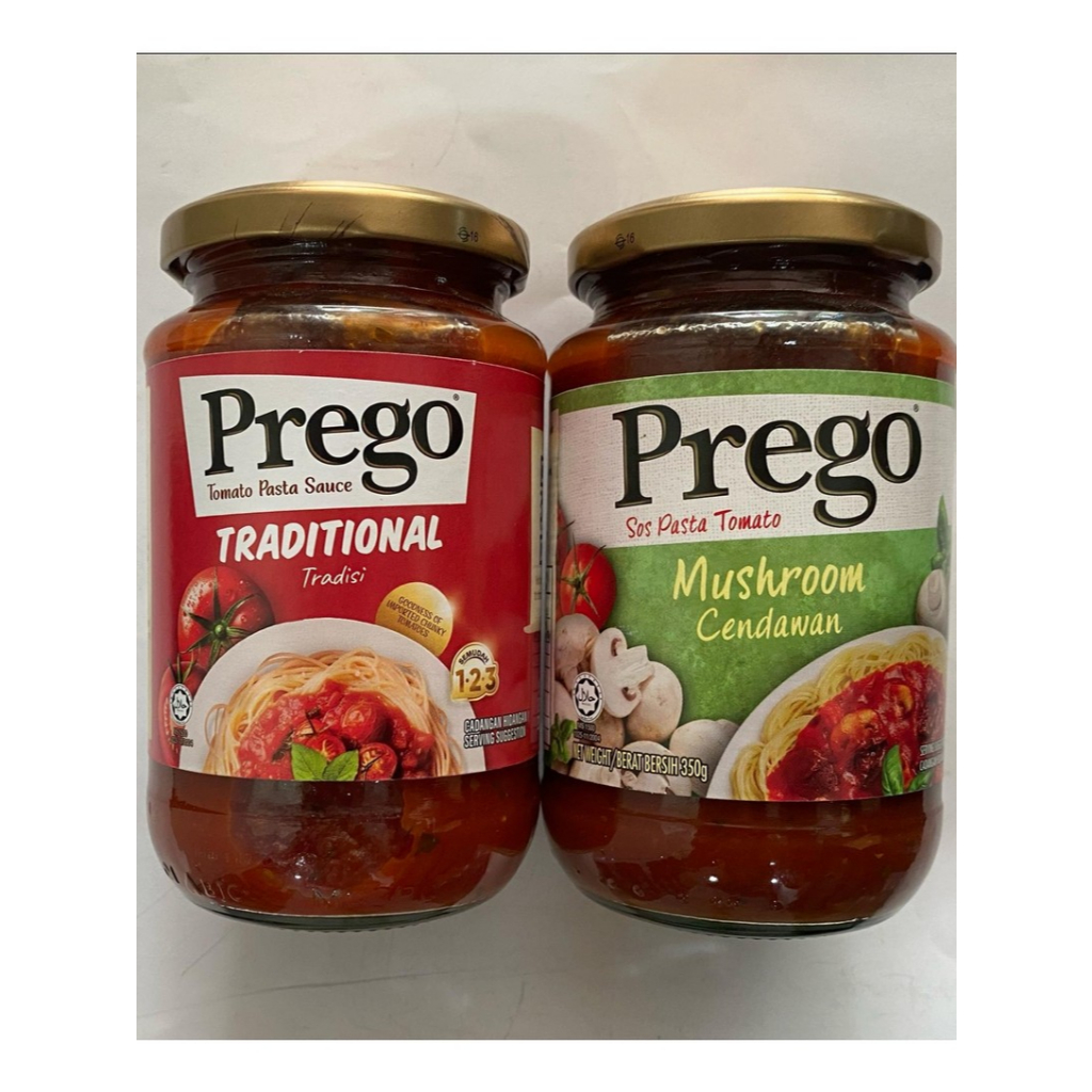 Prego Traditional Pasta Sauce Tomato/ Mushroom Cendawan (350g) | Shopee ...