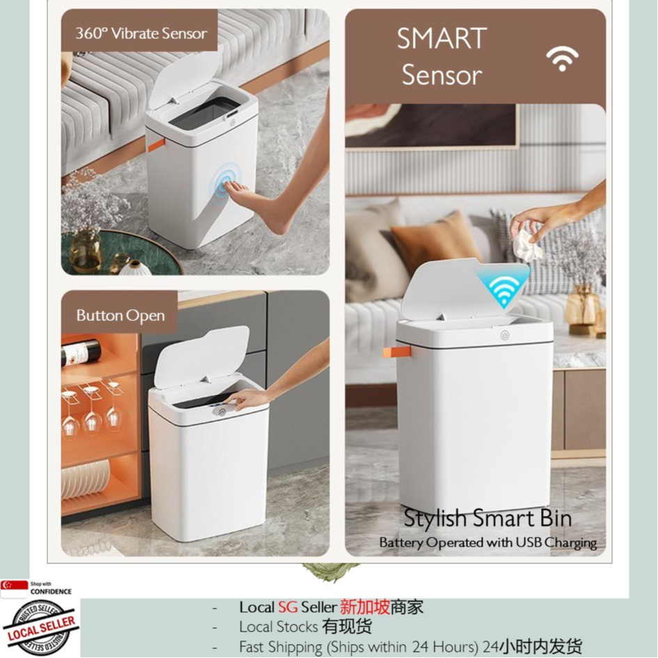 Smart Sensor Dustbin 16L | Touchless Automatic Bin | USB Rechargeable ...
