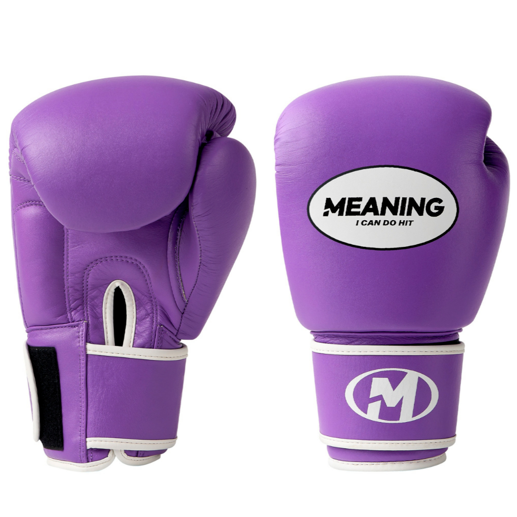 MEANING Boxing Gloves 12oz / Natural Leather, Premium Quality, Wrist ...