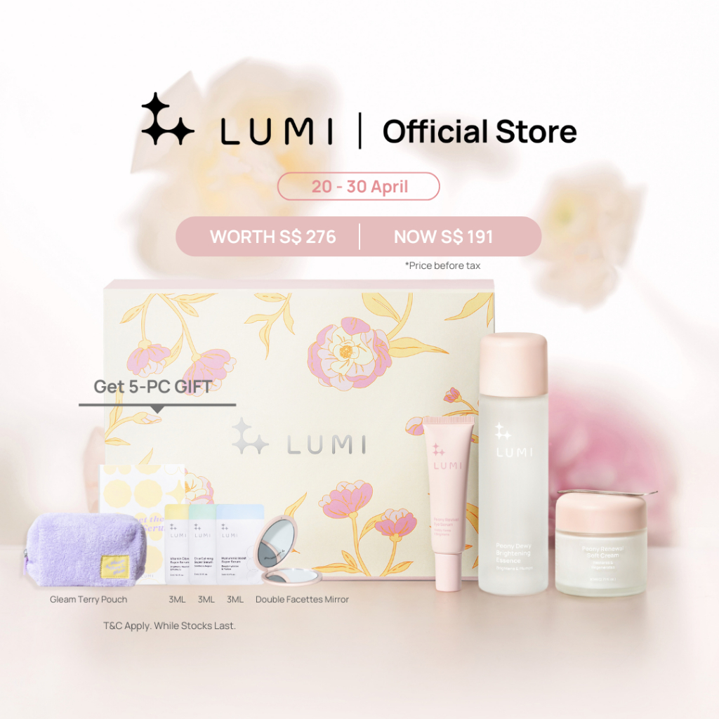 LUMI Peony Collection (Essence + Eye Serum + Moisturiser) | Shopee Singapore