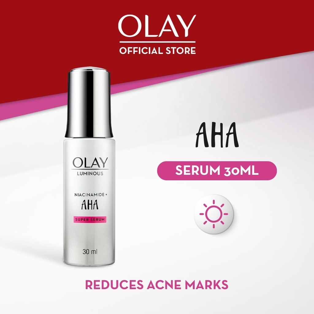 [Bundle of 2] Olay Luminous Brightening Niacinamide + AHA Face Super Serum 30ml Skincare set ...