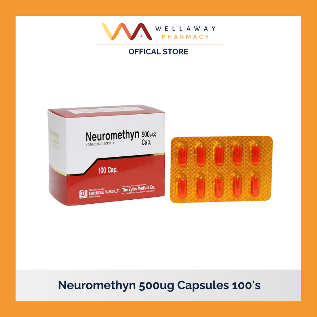 Neuromethyn 500ug Capsules 100's [contains mecobalamin and vitamin B12 ...