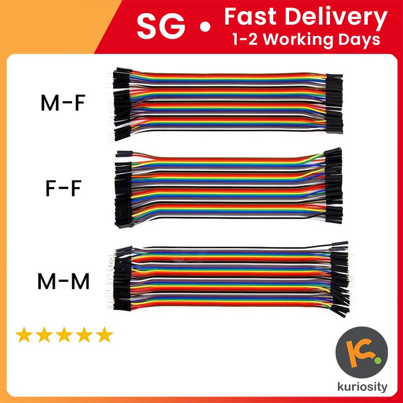 Jumper Wire Male-Female Male-Male Female-Female 10cm 20cm 30cm | Shopee ...