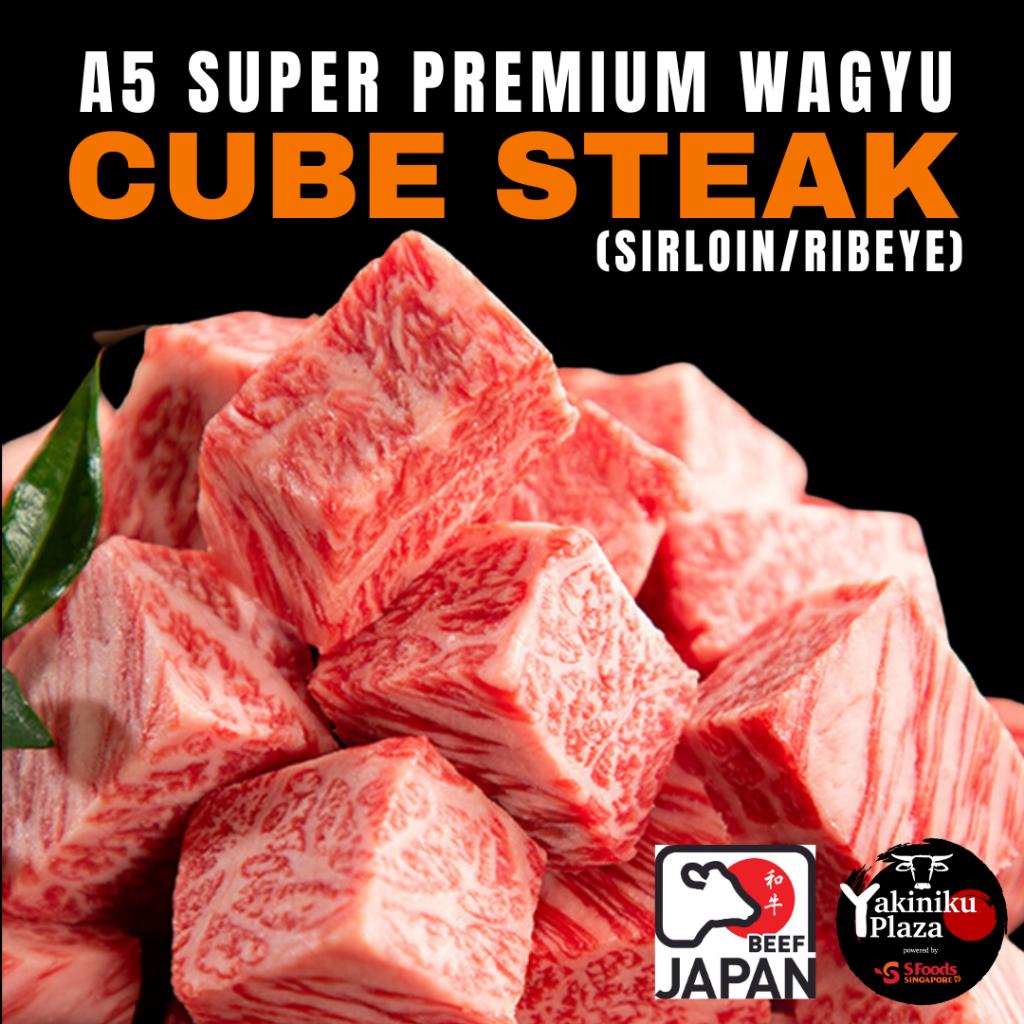 [Yakiniku Plaza] A5 Super Premium Wagyu Cube Steak (Sirloin/Ribeye ...