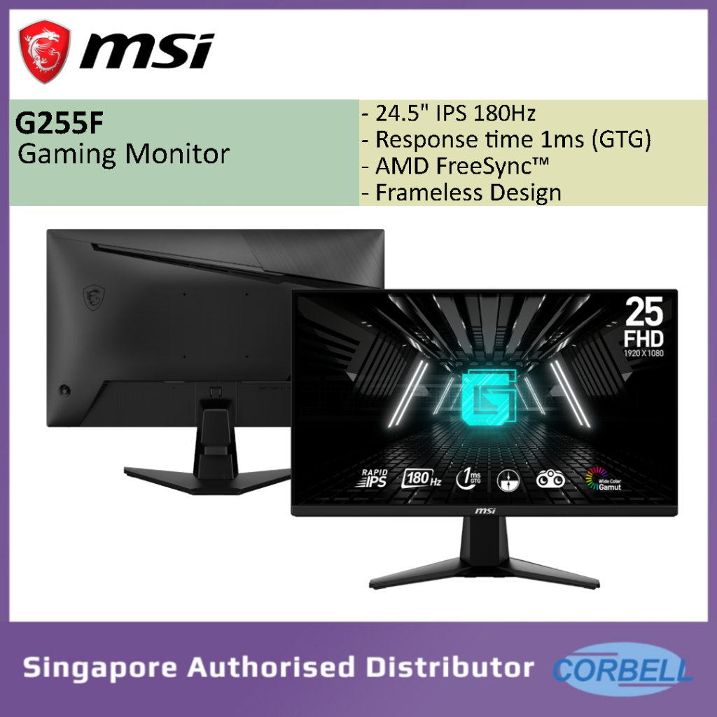 MSI G255F Flat monitor 24.5"/FHD/IPS Panel/180Hz/1ms Gaming Monitor AMD ...