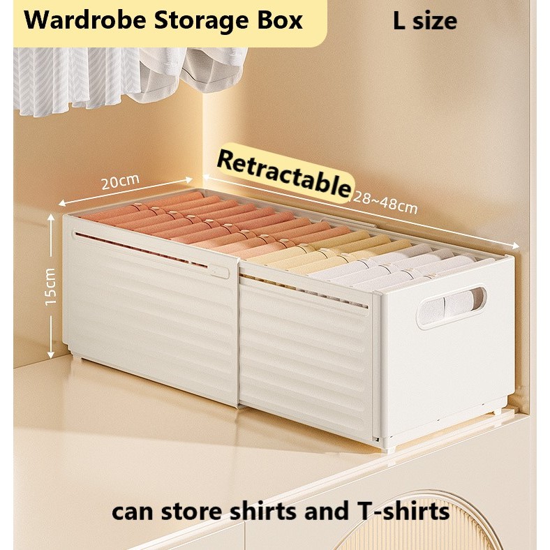 Retractable Wardrobe Organizer Wardrobe Storage Box for clothes bed ...