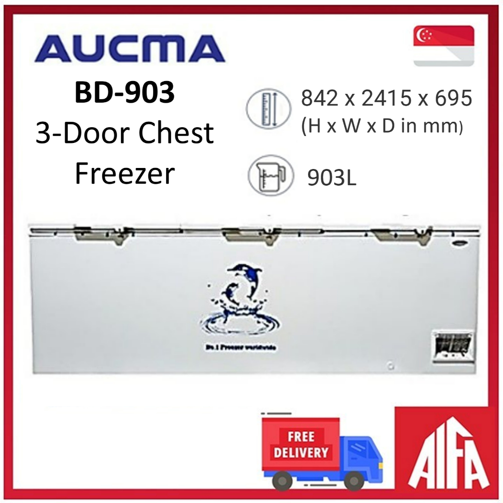 Aucma BD-903 3-Door Chest Freezer, 903L capacity, Ideal for large ...