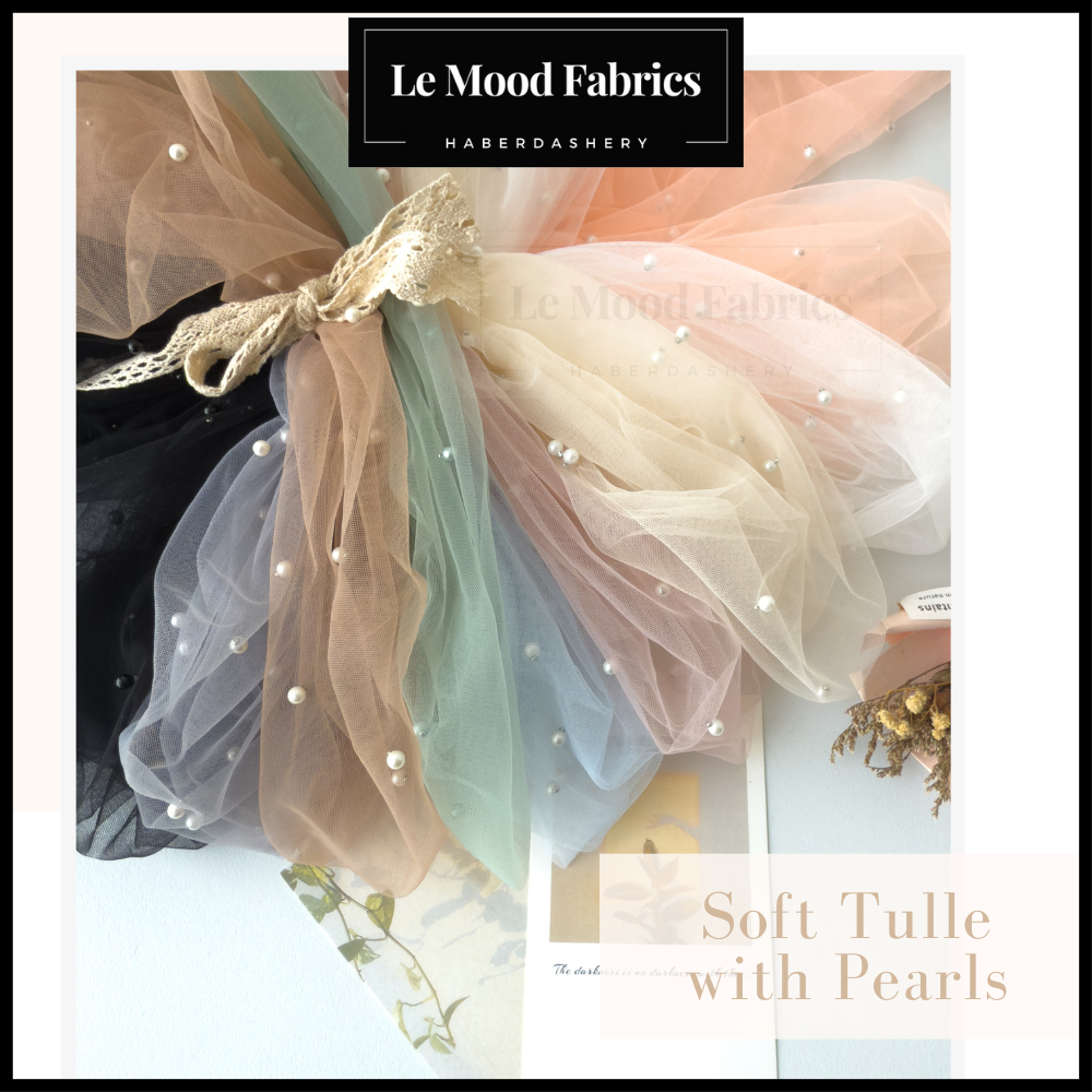 Le Mood Soft Tulle Fabric 63" Pearl Tulle Fabric Mesh Fabric Soft Net ...