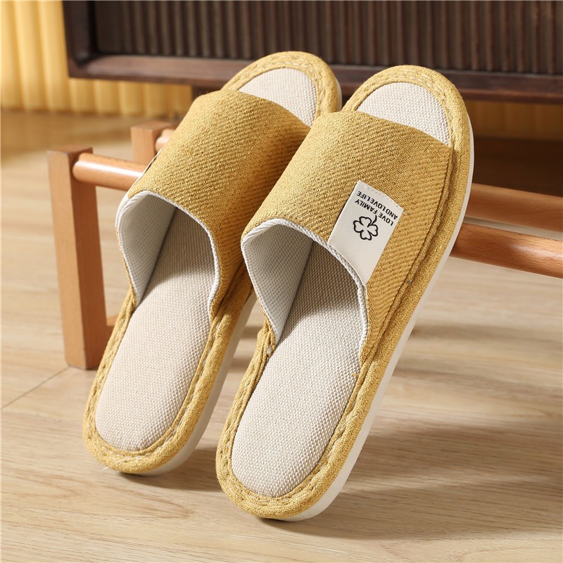 Women Men Indoor Slipper Couple Cotton and Linen Soft Bottom Slipper ...
