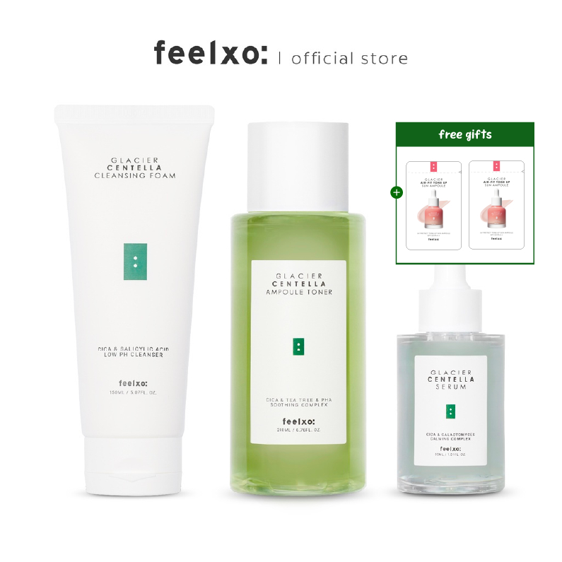 feelxo Glacier Centella Skincare Set/Low pH Cleansing Foam (150ml ...