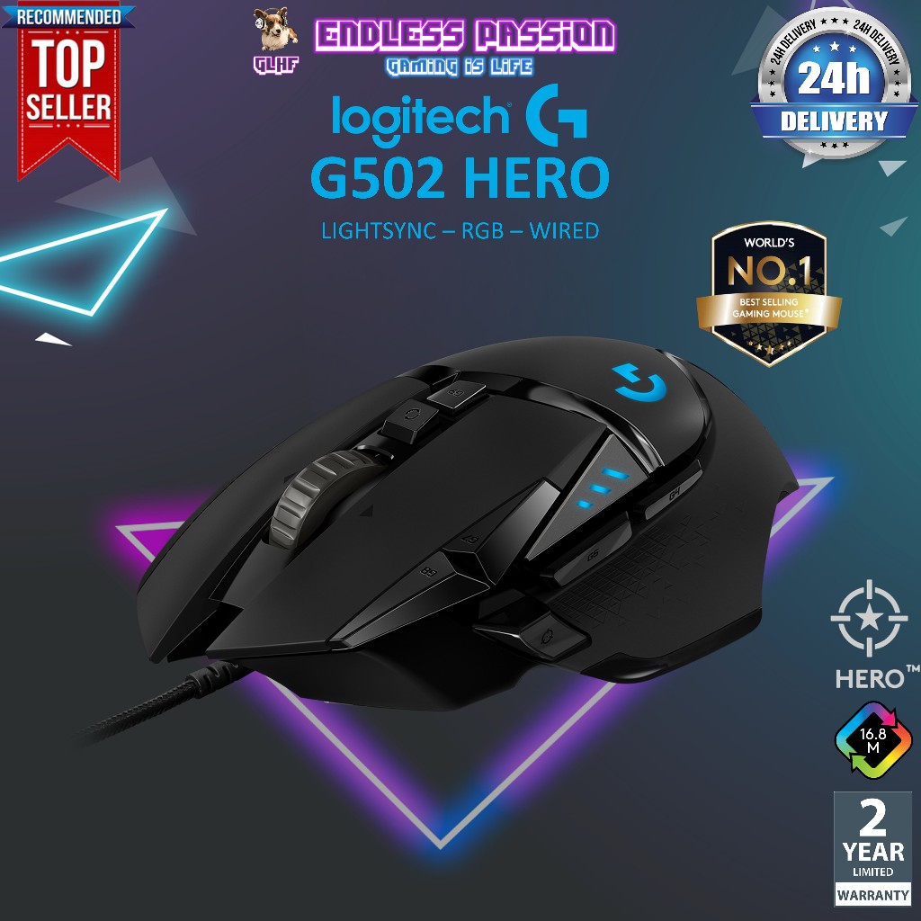 Logitech G502 HERO RGB Gaming Mouse | Shopee Singapore