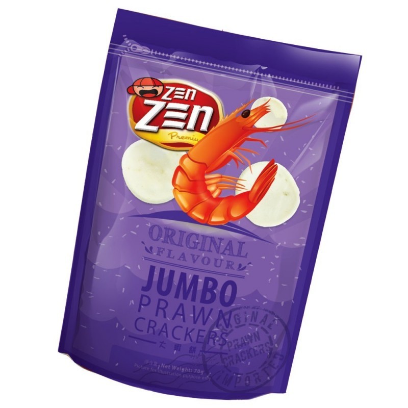 Bundle of 2 Zen Zen Original Flavour Jumbo Prawn Crackers 70g | Shopee ...