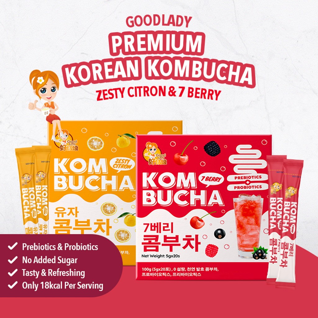 [Good Lady] Korean Kombucha (Zesty Citron / 7 Berry) - 5g x 20s ...