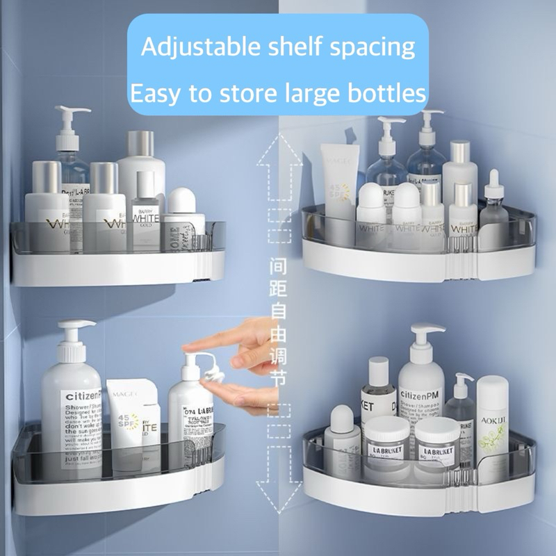 No Drill Bathroom Rack toilet shelf removable waterproof Wall Mounted ...