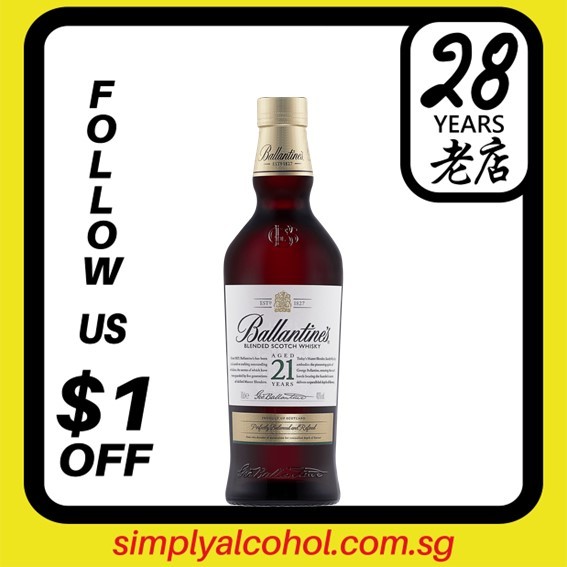 Ballantines 21 Years Blended Scotch Whisky 70cl w Gift Box | Shopee ...