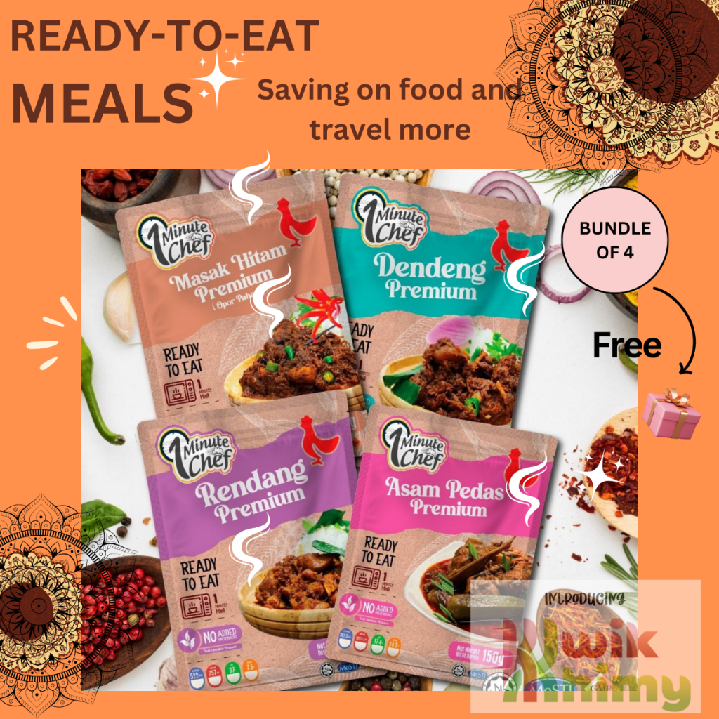 1 minute chef Bundle x 4 Ready to eat/Ready in mins/ Travel food halal ...
