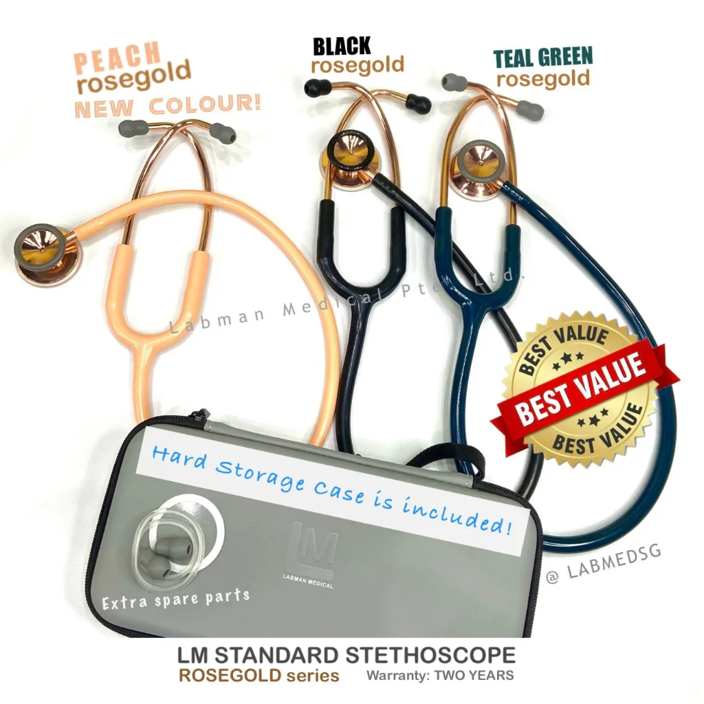 ROSE GOLD LM Stethoscope, rose gold plated Stainless Steel dual sided ...