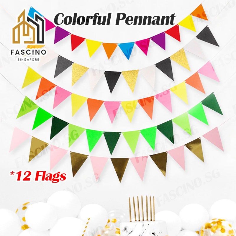 【SG】1.56M Colorful Pennant Triangle Flags Bulk Multicolor Bunting ...