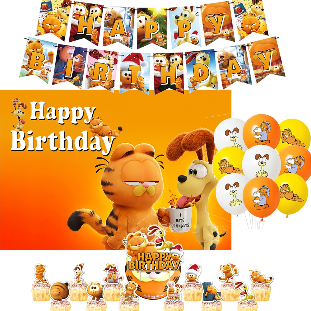 Garfield Premium Theme Birthday Set (With Backdrop 1.5mx1m) | Shopee ...