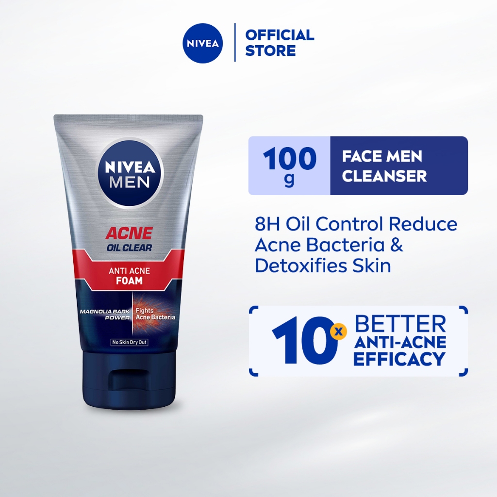 NIVEA MEN Cleanser Total Anti Acne Foam (100g) / Face Cleansing / Face ...