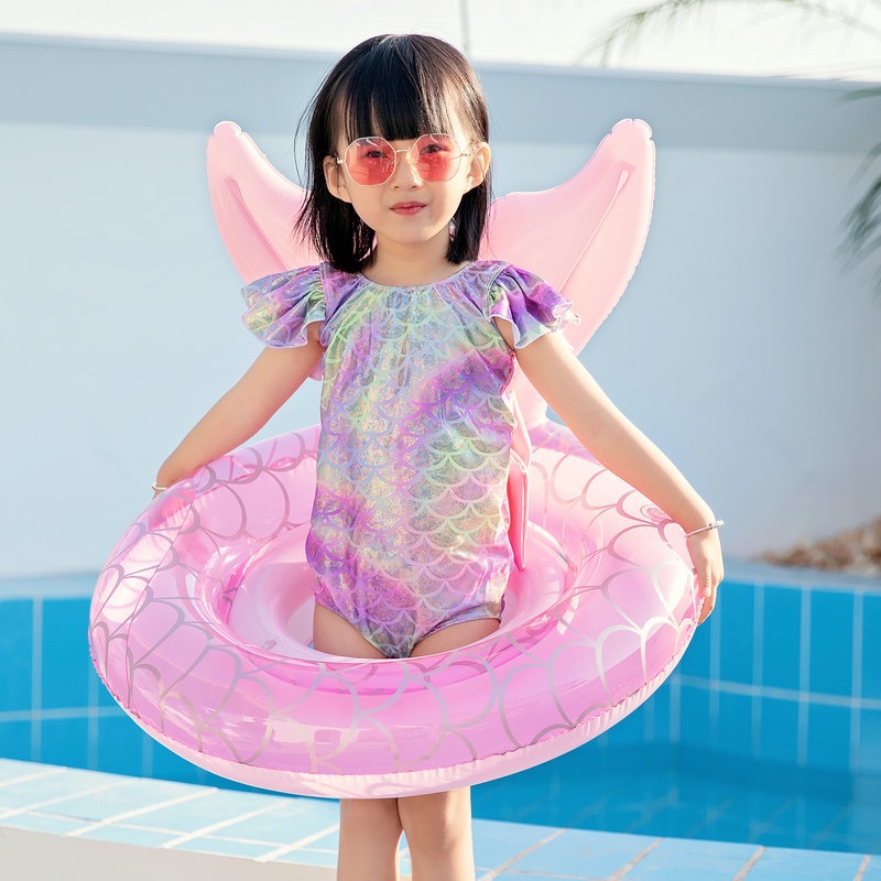 🌟 SG LOCAL STOCK 🌟 Girls Children Pink Mermaid Swim Float Swimming Ring ...