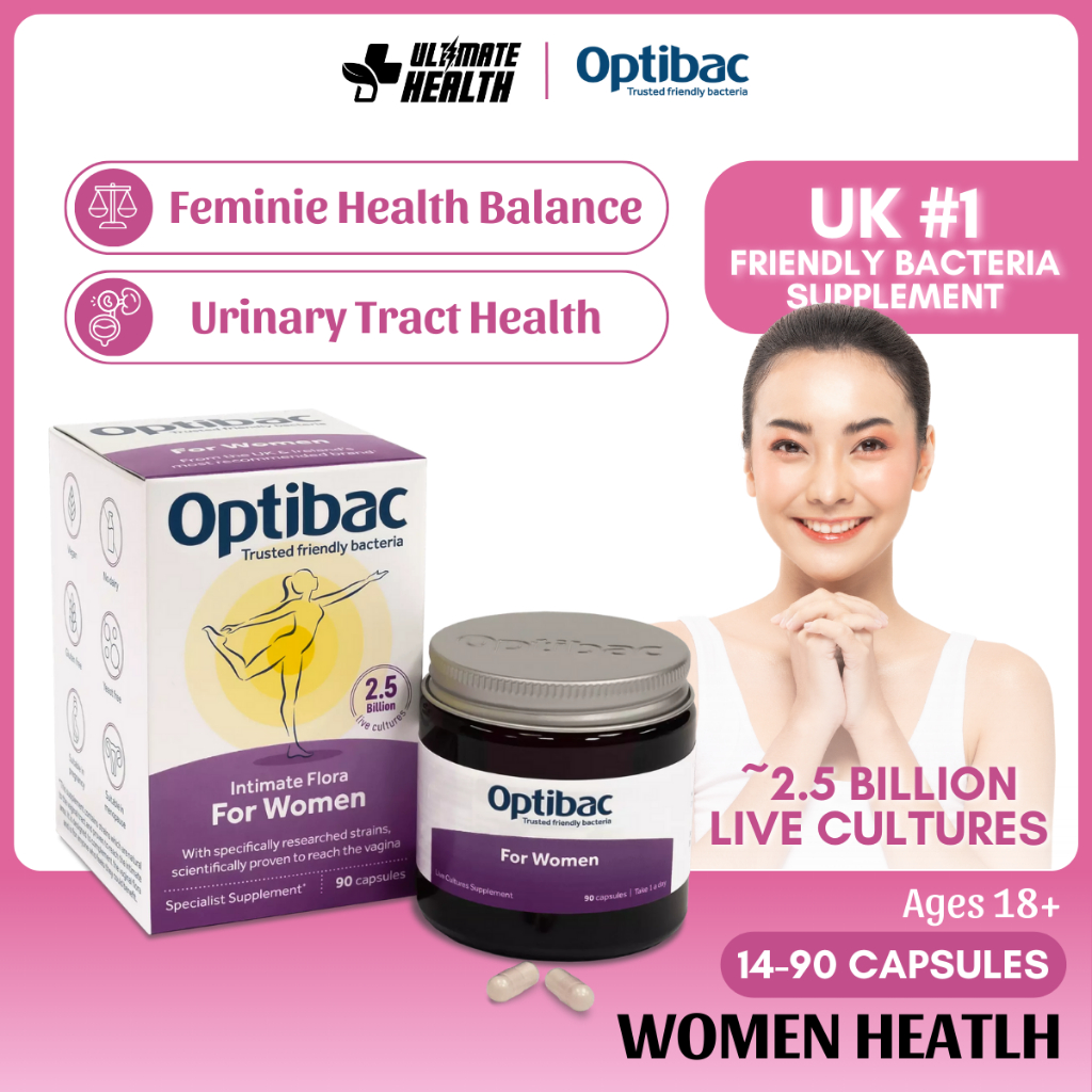 Optibac Probiotics, Intimate Flora for Women, Vaginal Care, 14 - 90 ...