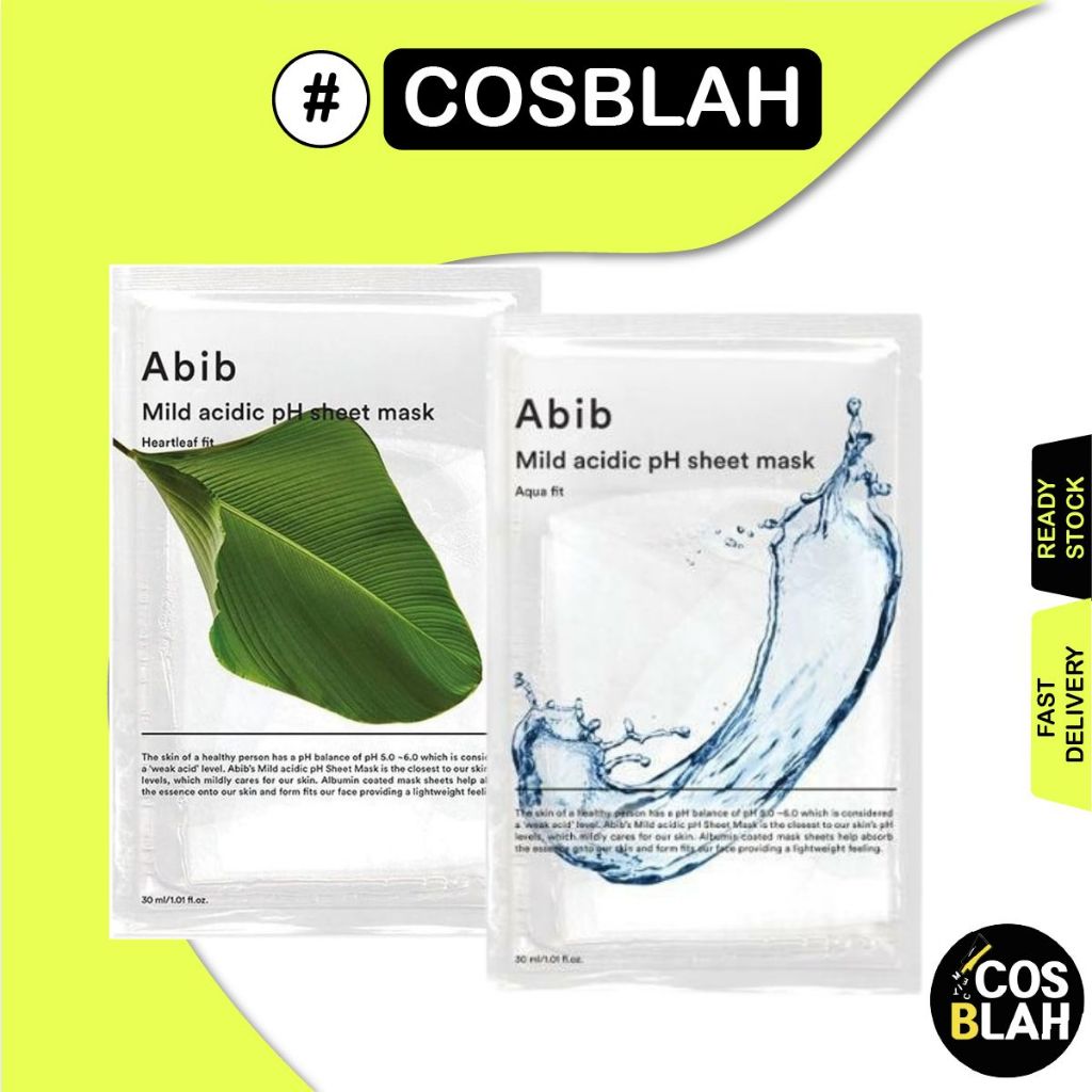 Abib Mild Acidic pH Sheet Mask - Aqua Fit / Heartleaf Fit (10ea) | Shopee Singapore