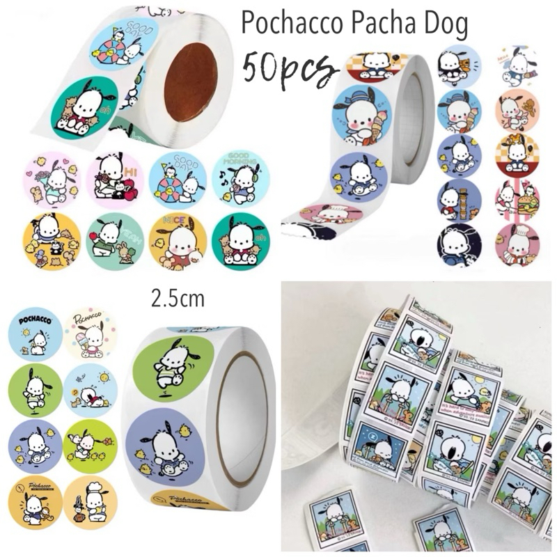 [SG STOCK] 2.5cm Sanrio Pochacco Pacha Dog Sticker 50pcs | Shopee Singapore